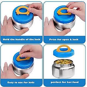 CocoMeiwei Thermos for Hot Food Kids, Insulated Container for Cold Drinks 8 oz, Stainless Steel Wide Mouth Lunch Soup Thermos for School With Silicone Bendable Spoon, Vacuum Leak-Proof Food Jar