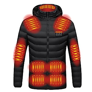 My Orders Placed Recently by Me Men Women Heated Jackets Winter Warm Heated Jackets Rechargeable USB Heated Jacket Hood Puffer Heated Jacket with Pocket