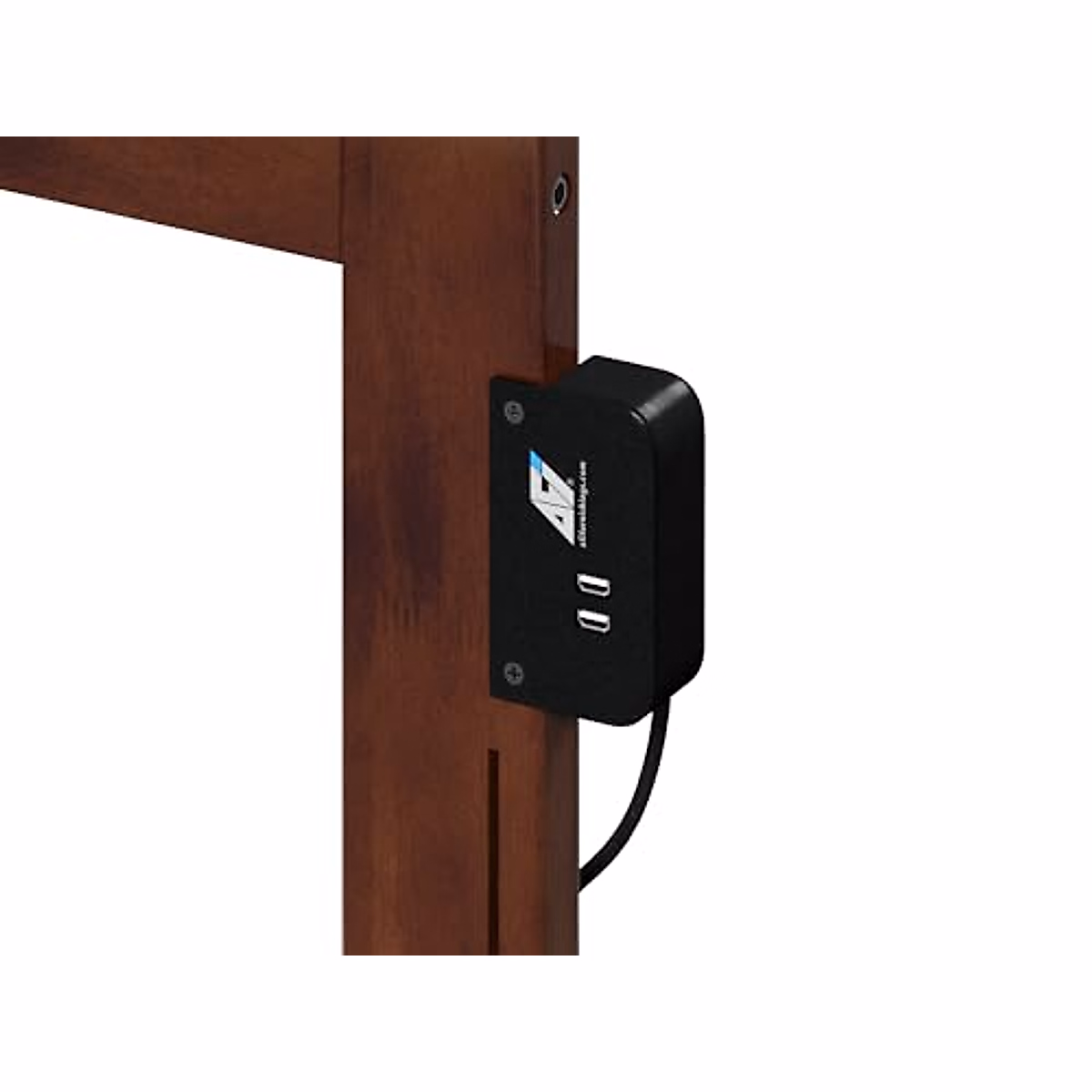 AFI Newport Twin Size Bookcase Headboard with Attachable Charger in Walnut