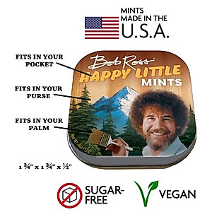 The Unemployed Philosophers Guild Bob Ross Happy Little Breath Mints - 1 Tin, Net Wt .4oz (12g)