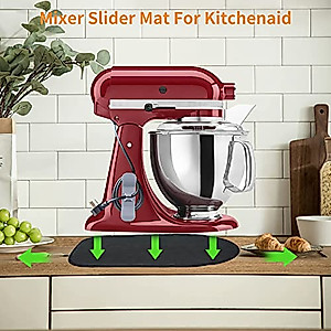 Mixer Mover Sliding Mats for KitchenAid Stand Mixer With 2 Mixer Accessories Slider Mat Pad Kitchen Appliance Slide Mats Pads Compatible with KitchenAid 4.5-5 Qt Tilt-Head Stand Mixer Artisan Classic