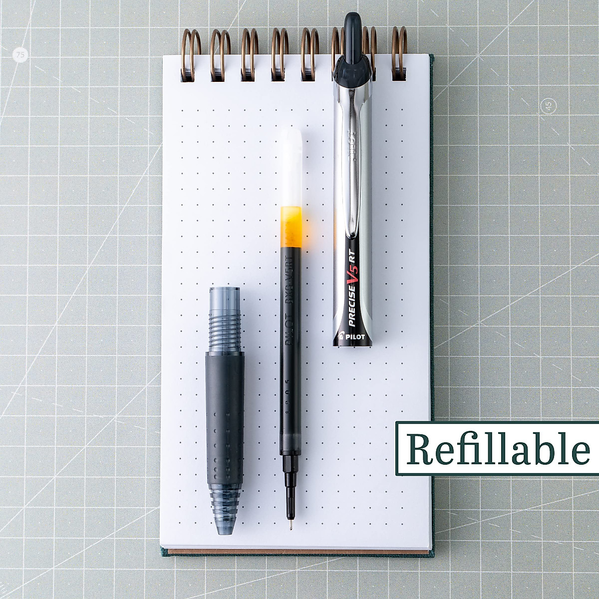 Pilot Precise V5 RT Retractable Rolling Ball Pens, Extra Fine Point, 3 Black & 3 Blue, (6 Pens)