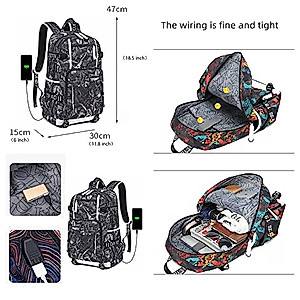 Basketball Player C-urry-30 Laptop Multifunctional Backpack Men'S And Women'S Schoolbag Travel Backpack Fan Gift (black and white 1)