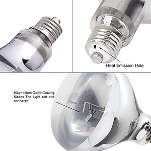 WACOOL Reptile Heat Lamp UVA UVB Reptile Light All in One, Simulated Full Spectrum Basking Sunlight Bulb for Reptile Amphibian Tortoise Snake Gecko Bearded Dragon Use + UVB Sensor Card 1PC