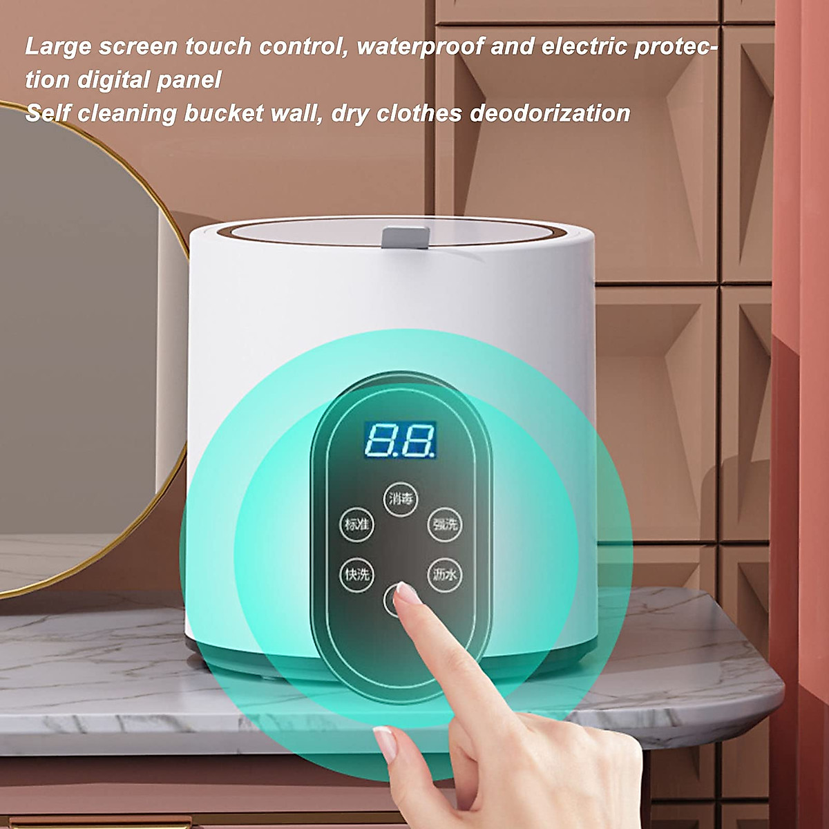 7 Liters Mini Washing Machine, Full Automatic Underwear Washer, Portable Washing Machine for Apartment, Laundry, Camping, RV, Travel, Quiet Operation, Ozone Function, Gift Choice