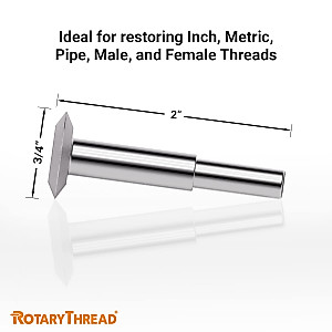 Rotary Thread Repair Kits - Faster & Easier to Chase, Restore & Clean Internal or External Threads, All in One Universal Thread Files Set, Inch, Metric, Grooves, Glands, ACME, Buttress Thread