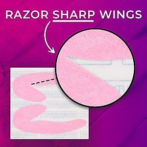 Eyeliner Stencils | Cat Eyeliner Stencil & Winged Eyeliner Tool | Made in USA & Created by Celebrity Makeup Artist | Reusable and Flexible Eyeliner Tape & Eyeshadow Tape | 24 Stencils