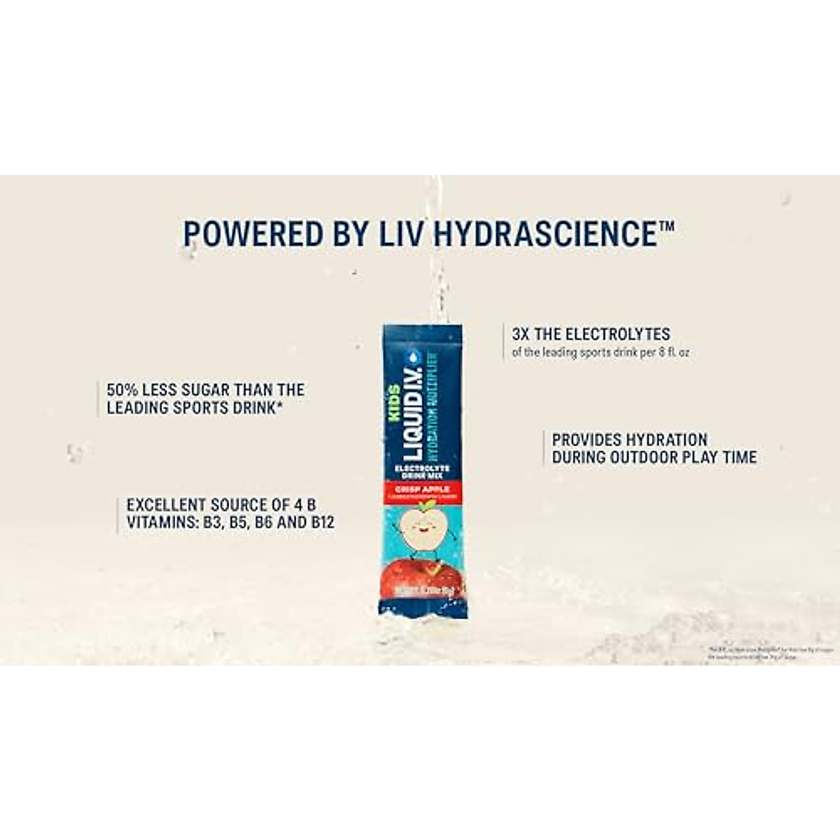 Liquid I.V.® Hydration Multiplier® +Kids - Crisp Red Apple - Hydration Powder Packets | Electrolyte Powder Drink Mix | Convenient Single-Serving Sticks | Non-GMO | 8 Servings (Pack of 2)