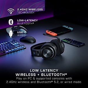 Turtle Beach Atlas Air Wireless Open Back PC Gaming Headset - PC, PS5, PS4, Mobile - 24-bit High-Fidelity Audio, Broadcast Grade Mic, Bluetooth, Floating Earcup, Memory Foam Cushions, 50-Hr Battery