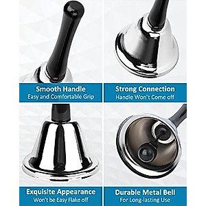 HABGP Silver Steel Hand Bells for Adults, Weddings Decoration, Call Bells, Service Bell, Care for The Sick and Elderly, Call for Pets, 1 Pack