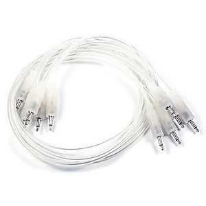 Heinakroon LED CV Patch Cables Eurorack Modular Test Leads, 5-Pack (23.6"), Transparent