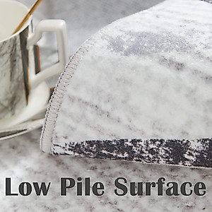 COLLACT Area Rug 5x7 Entryway Rug Moroccan Rug Black Grey Thin Rug Modern Geometric Accent Rug Soft Rug Indoor Door Mat Non Slip Gray Carpet Kitchen Living Room Bedroom Dining Room