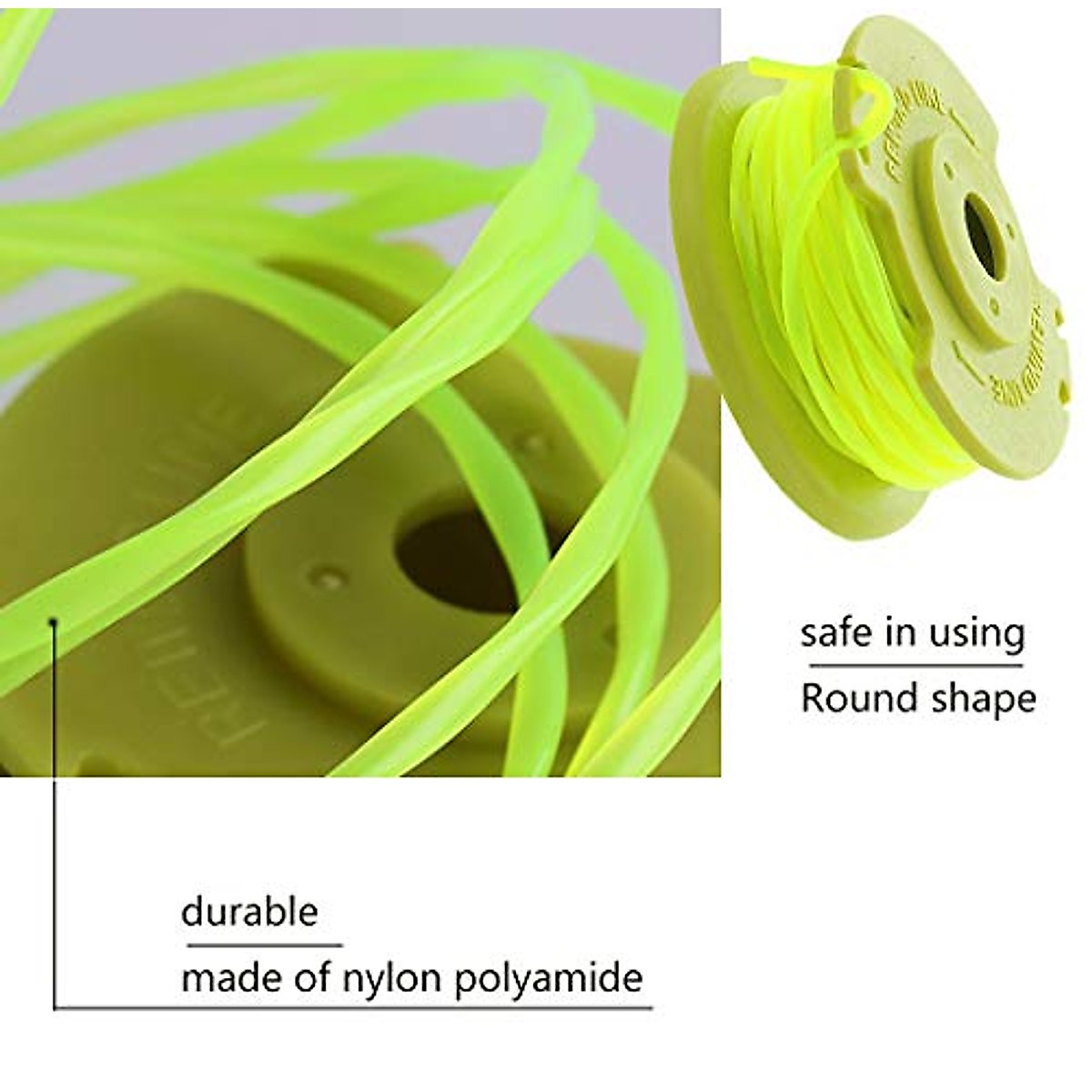 AC80RL3 String Trimmer Replacement Spool Line 080 Inch Twisted Line Compatible with Ryobi One Plus+ AC80RL3 18v, 24v, and 40v Cordless Trimmers ，Weed Eater String Auto-Feed Spool Line 11ft（8-Pack）
