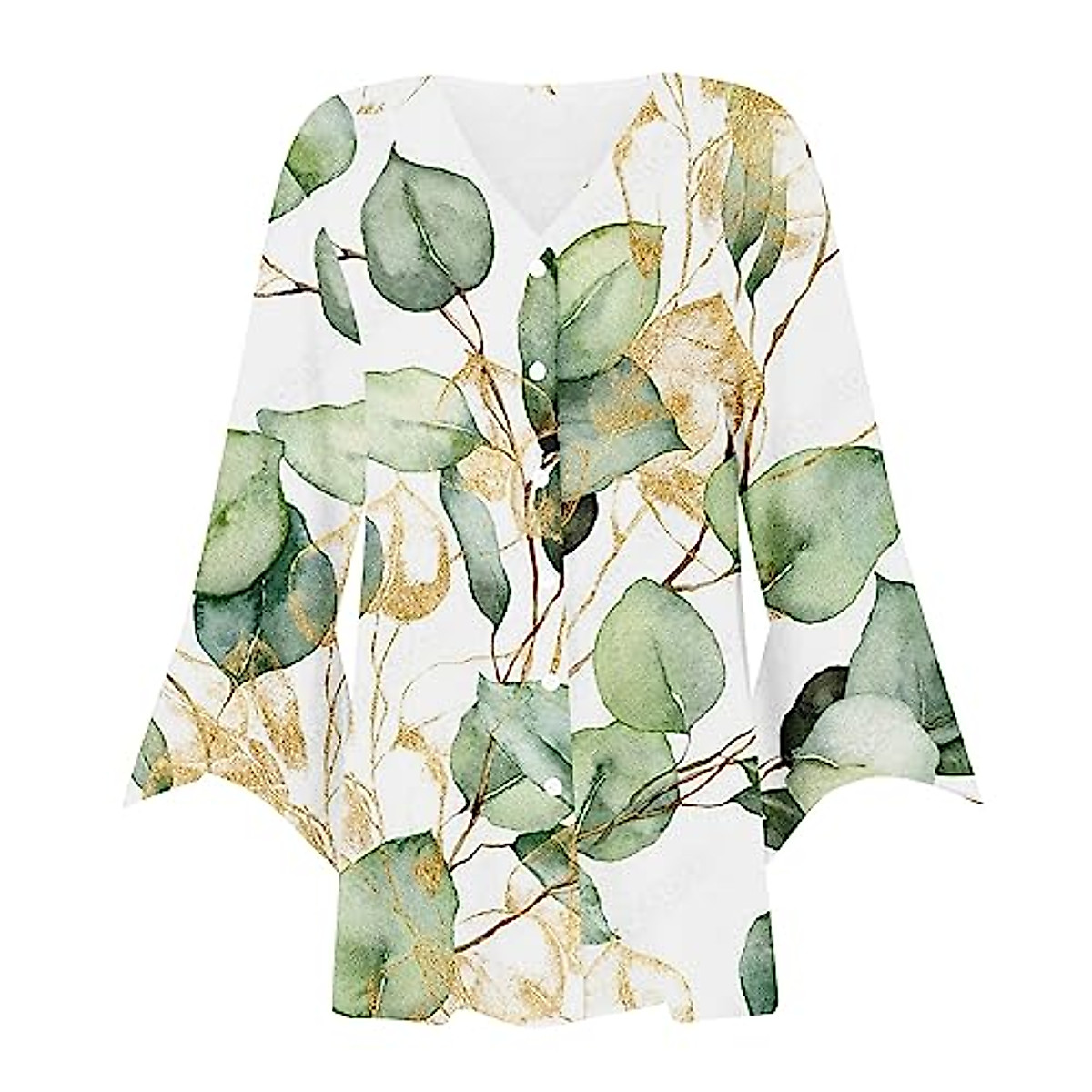 KSODFNXH Cardigan for Women Dressy 3/4 Sleeve Butterfly Printed Button Up Coat Tops Casual Comfy Loose Cardigan Tops