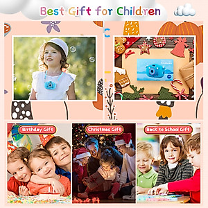 Kids Camera, Digital Camera for Kids 36M 2.7K Video Recorder with Fill-in Light, Automatic Shut-Down, 2.0 Inch Screen, Video Camera Christmas Birthdays for Girls Boys Toddlers Age 3 4 5 6 7 8 (Blue)