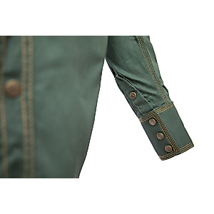 Western Welder Outfitting - Welding Shirt Western Style | Light Weight Tripled-Stitched Welding Shirts, Relaxed Fit (XL, Army Green)