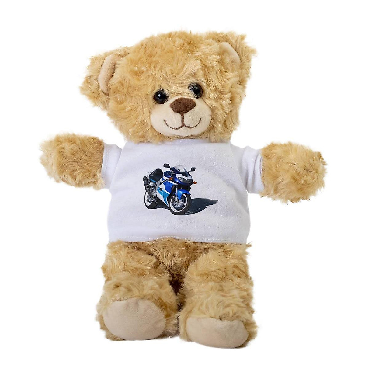 SpreadPassion Motorcycle Teddy Bear, Gift Stuffed Animal, Plush Teddy Bear with Tee, Welcoming Baby Gift, Gift for Her, Gift for Newborn, Cute Birthday Christmas Basket Gift Idea