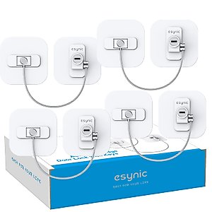 eSynic 4Pcs Fridge Lock Refrigerator Lock Fridge Locks for Adults Child Safety Locks Refrigerator Lock for Kids Fridge Child Locks with Keys Perfect for Fridge Freezers Cabinets etc