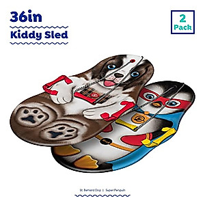 Sno-Storm 36in Foam Winter Kiddy Snow Sled 2-Pack, Multi Character, (AZ21-SBSL360-2PK)