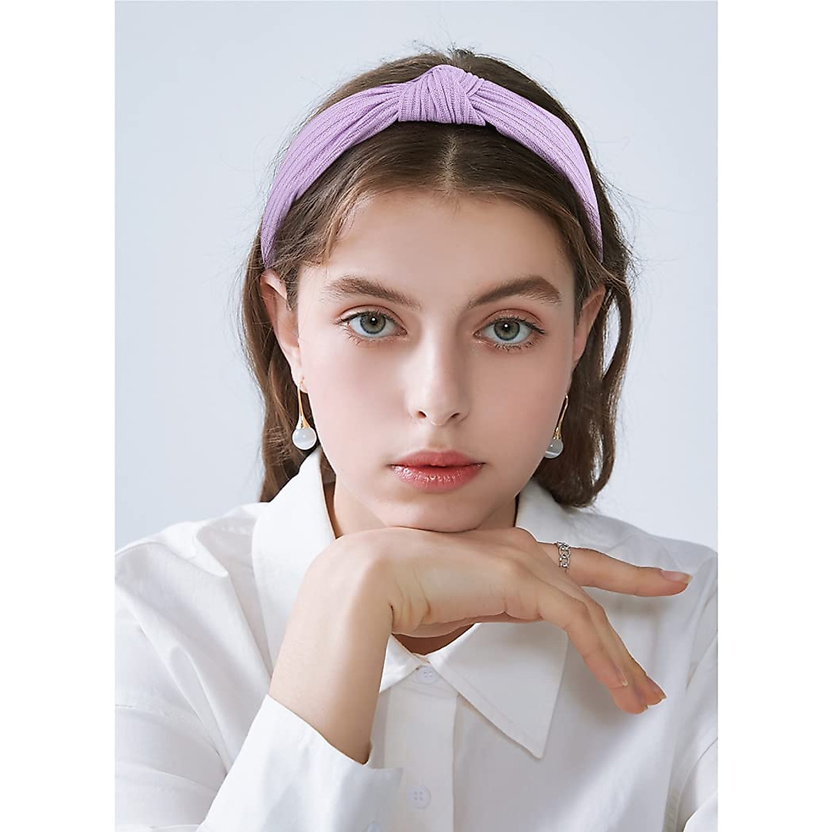 ACO-UINT 12 Pack Headbands for Women, Soft Fabric Knotted Headbands, 12 Different Solid Colors, Wide Headbands for Girls Hair Accessories, Hair Styling Headband for Daily, Party, Sport, Work