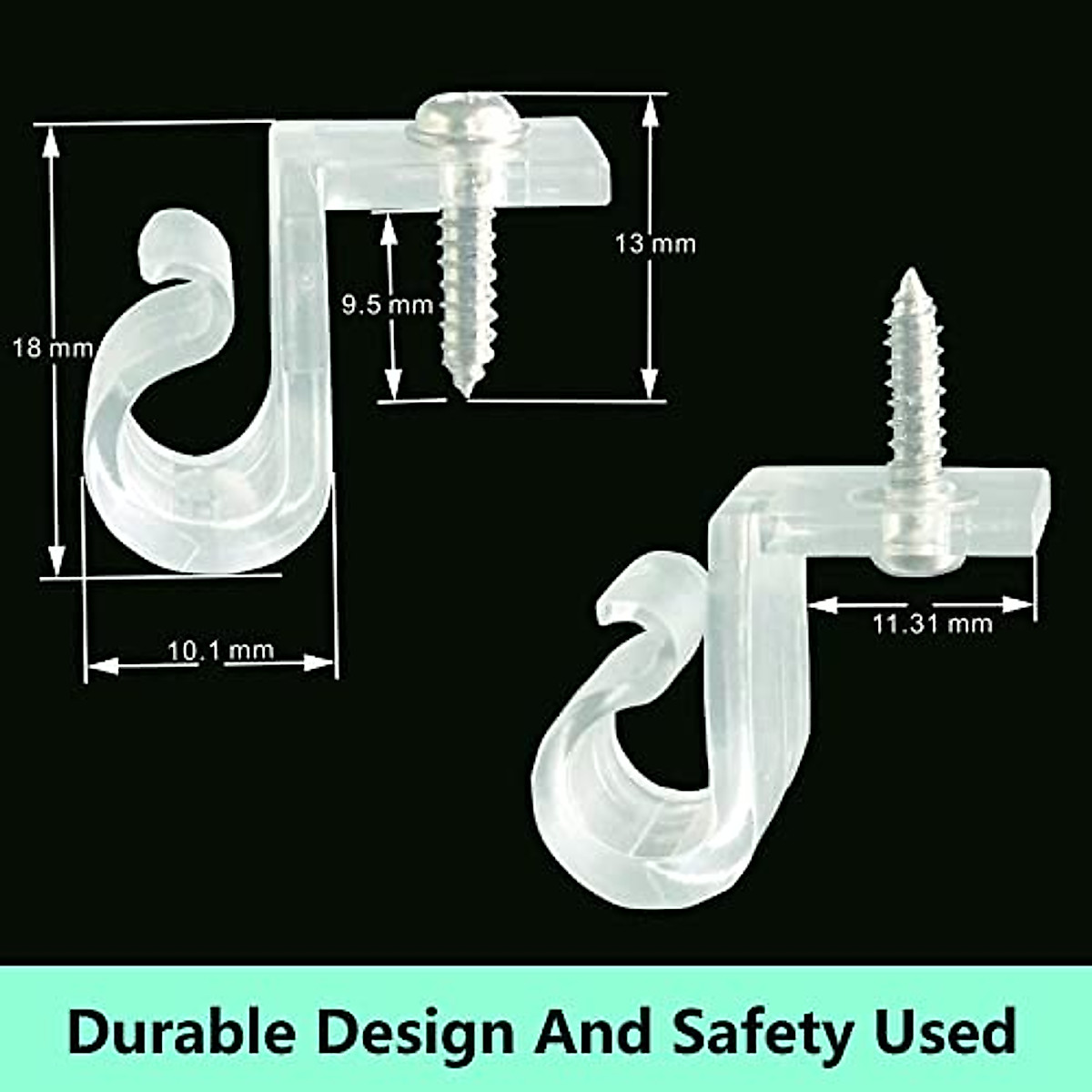 CTSGC 36Pack Screws-in Hooks Clear,Christmas Light Hooks for Party Release Wire and Fairy LED Lights Easily,String Light Hooks,Ceiling Hooks,Widthwise Screws Hooks,Light Weight Hooks Outdoor.