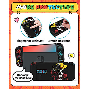 Xinocy (2in1 for Nintendo Switch OLED Case +24 Switch Game Holder Cute Cartoon Anime Slim Protective Cases Soft Shell for Kids Boys Teens Girls Girly Design Funny Manga Covers