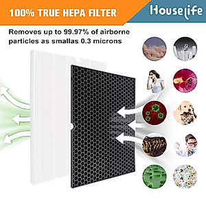 116130 Air Purifier Filter for Winix 5500-2 and AM80 Air Purifier, True HEPA Filter Replacement Filter, 2 HEPA and 2 Carbon Filter