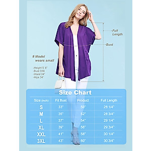 MBJ WSK1310 Women's Kimono Style Short Sleeve Dolman Cardigan XXXL Denim