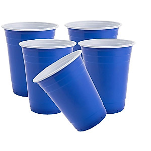 1InTheHome Blue Cups 16 Oz, Disposable Blue Plastic Party Cups (100 pack)