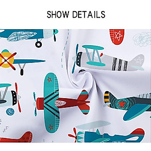 Yasida Twin Bed Sheets Kids, Twin Sheets 2 Pack for Kids, Fitted Sheet Twin, Airplane Printed Bed Sheets for Girls or Boys, Bed Fitted Sheet and Pillowcases Set, 100% Brushed Microfiber Fabric