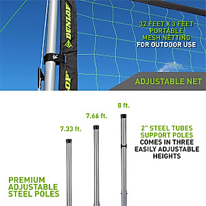 Dunlop 32-ft Outdoor Sports Volleyball Net System with Official Size Volleyball and Carrying Bag
