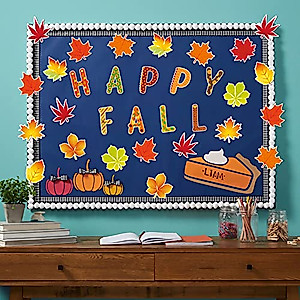 45 Pcs Happy Fall Autumn Leaves Cut Outs for Fall Thanksgiving Classroom Bulletin Board Decoration