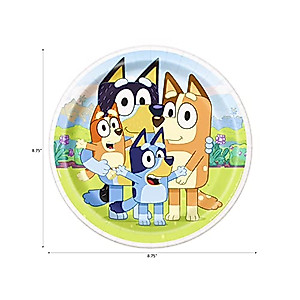 Bluey Birthday Party Supplies | Bluey Decorations | Bluey Plates | Bluey Napkins | Bluey Tableware - Serves 8