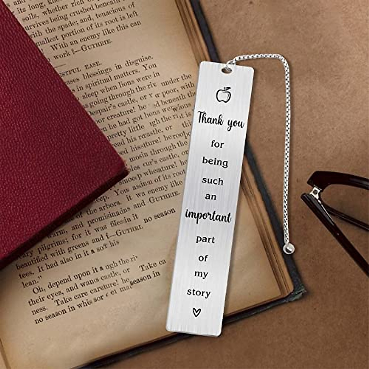 Jzxwan Thank You Gifts for Women Men, Personalized Teacher Appreciation Gift, Stainless Steel Bookmark Keepsake for Teacher, Birthday Valentine's Gifts for Mentor, Mentor Gifts for Women Thank You