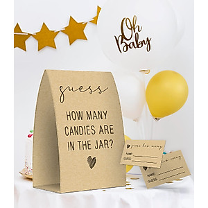 Guess How Many Candies Are In The Jar, Kraft, Baby Shower Games, Baby Shower Decorations - One Sign and 50 Cards(GUESS005)