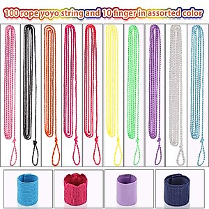 HNYYZL Polyester Yoyo String with 100pcs Professional Yoyos String Replacement for Responsive and Non Responsive Yoyos and 10 Pieces Finger Brace