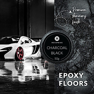 MEYSPRING Charcoal Black Epoxy Resin Color Pigment - 50 Grams - Great for Resin Art, Epoxy Resin, and UV Resin - Mica Powder for Epoxy Resin