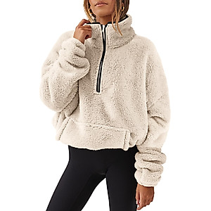 ANRABESS Womens Zip Up Hoodies Cropped Sweatshirts Fall Outfits Casual Hooded Pullover Sweaters Tops Winter Clothes 2024 Small