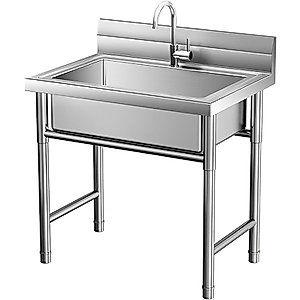 Stainless utility sink freestanding outdoor with hose hook up kitchen single stainless Sinks(20Inch)