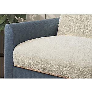 Woyomeub Couches for Living Room 82.5" Oversized 3 Seater Loveseat Sofa Teddy Fleece Fabric Sleeper Sofas