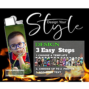 Custom Lighter Photo Wraps - 4 Pack Upload 4 Photos - Personalize Lighter Stickers - Company Logo Gifts - Wedding Favors - (Lighter Not Included) (4)