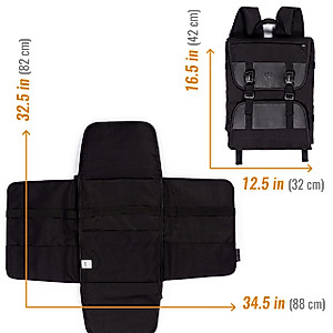 Under NY Sky Knife Bag - 14 Knife Slots, 1 Zipped Pocket for Kitchen Utensils, Large Pocket for Notebooks - Expandable - Sturdy Nylon Backpack (Black)