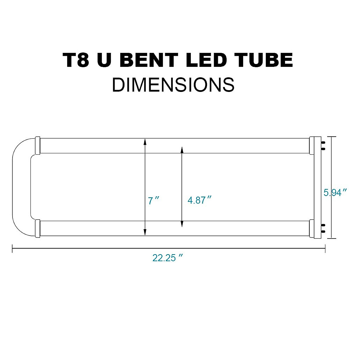 Romwish U Bend LED Tube Light, T8 T12, 18W(40W Equivalent), 5000K Daylight, 2000LM, Fluorescent Light Tube Replacement, Remove Ballast, Dual-Ended Powered, Clear Cover, 4 Pack