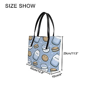 Fashionable women's handbag tote bag, Milk and Cookie 1printed shoulder bag is light and durable