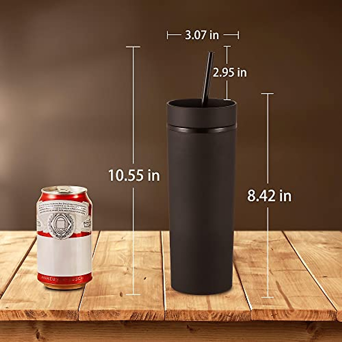 MEWAY 20oz Skinny Tumblers 12 Pack Double Wall Acrylic Tumbler with Lid and Straw,Matte Pastel Colored Reusable Plastic Cups With Straw for Parties, Birthdays,Customization DIY Gifts(Black,Set of 12)