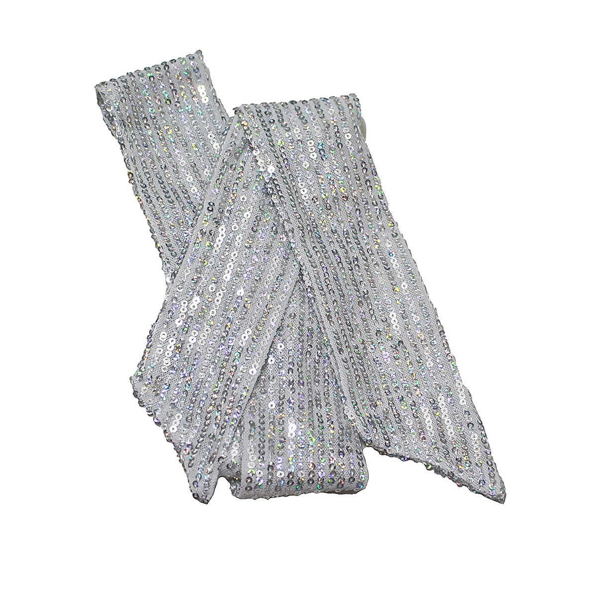 HI-party Small scarf with fashionable sequins for decoration (Laser white)