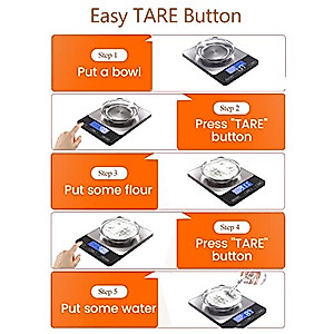 Food Scale -33lb Digital Kitchen Scale for Food Ounces Grams Rechargeable 304 Stainless Steel,Batteries and Type-C Charging | Perfect for Meal Prep, Cooking, and Baking