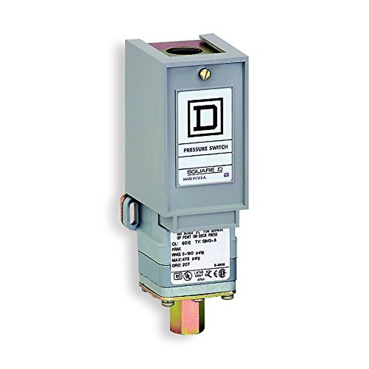Square D 9012GNG5 Pressure Switch, Stndrd, 3 to 150 Psi, Spdt