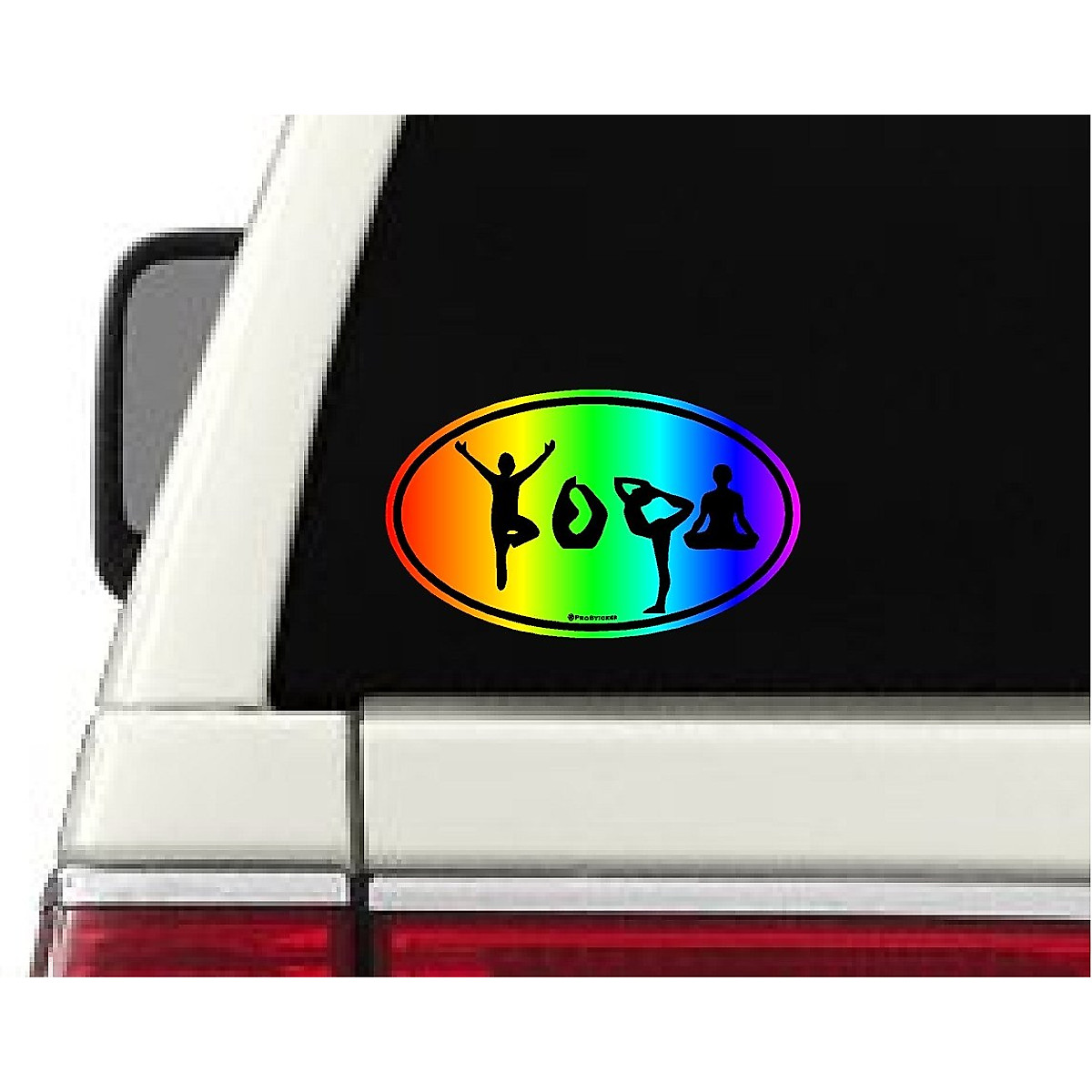 ProSticker 2670 (One) 3" X 5" Yoga Series Poses Rainbow Decal Sticker