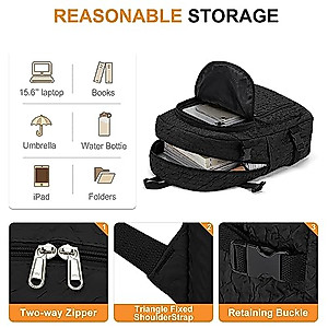 weradar Simple Black Backpack For Women Anti Theft Small Laptop Travel Backpacks Lightweight bookbag Basic Middle School Backpack For Teens Girls